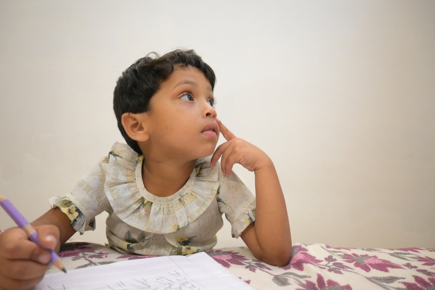 Committed Student Engaged in After-School Homework at Tuition Center ...